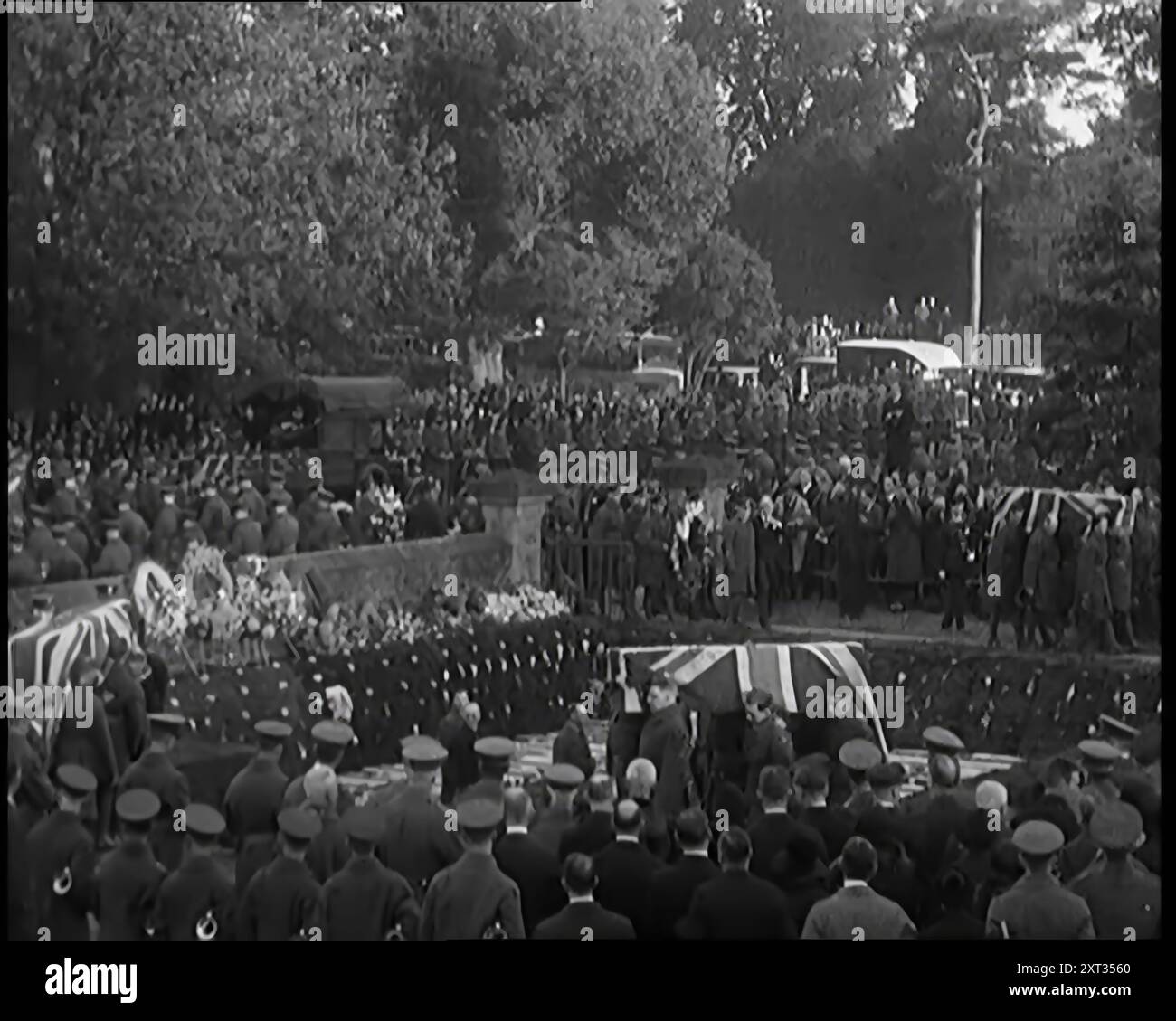 RAF Officers and Male Civilians Taking Part in a Funeral Parade for the ...