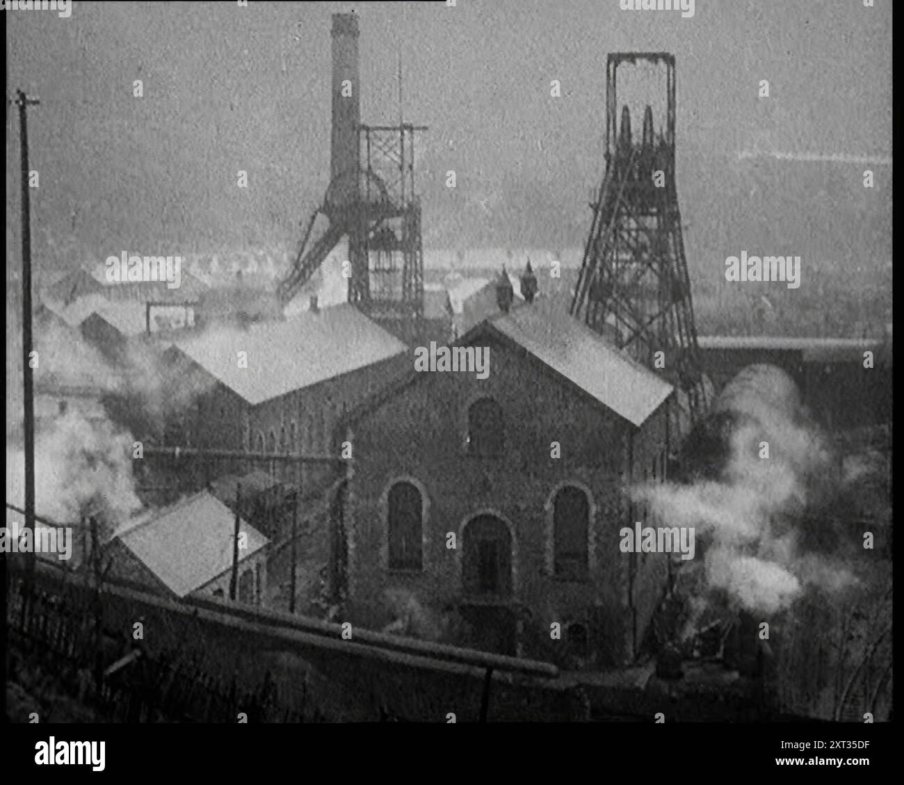 Views Over an Industrial Site in the United Kingdom. Chimney Stacks Are ...