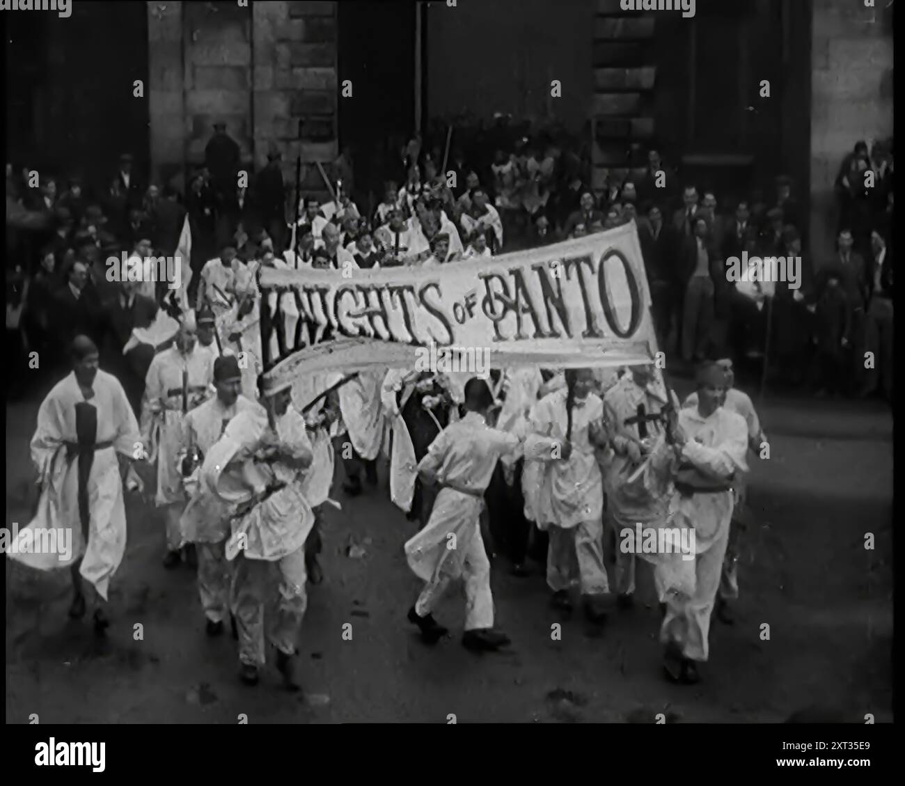 Costumed Student Rag Parade of 'Knights of Panto', 1931. 'Unruly? Well ...