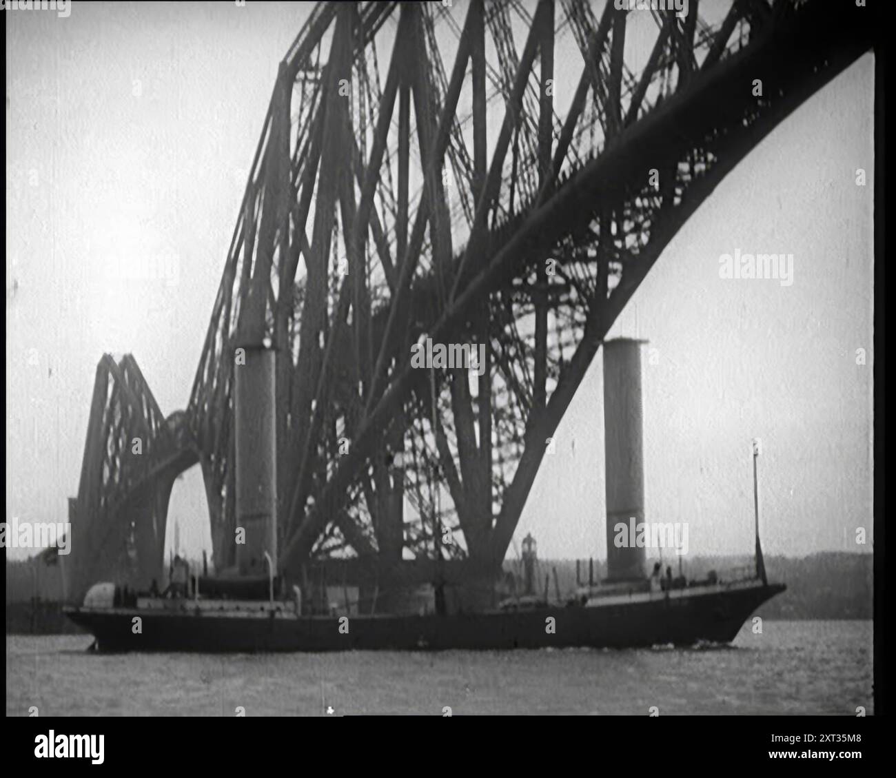 German Boat Passing Under the Forth Bridge in the United Kingdom, 1921 ...