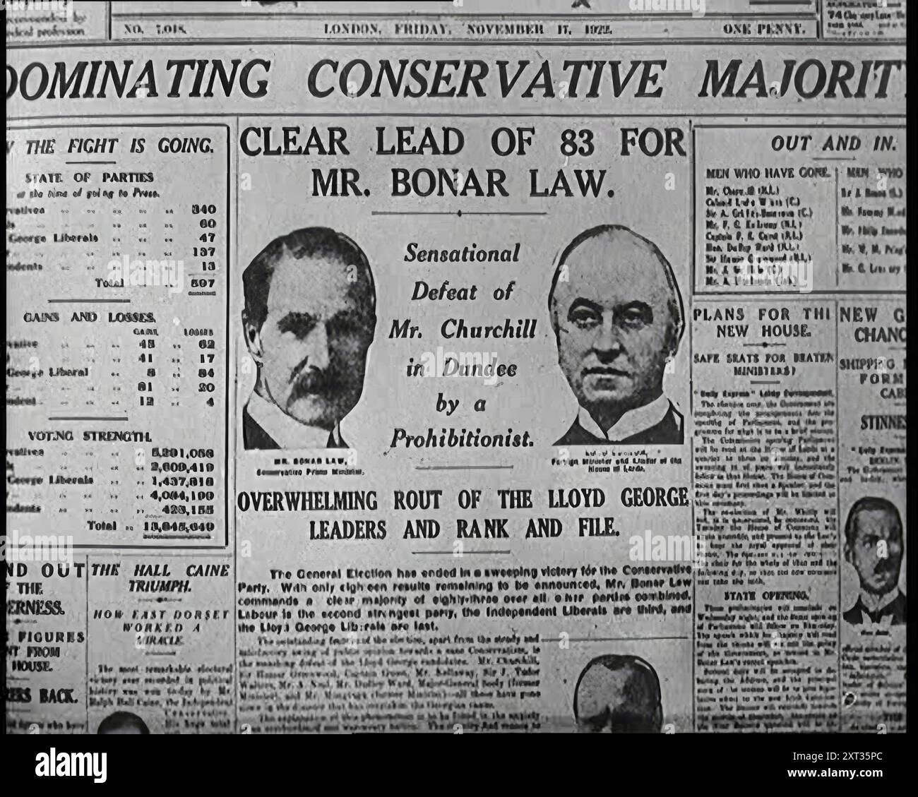 Front Page of a British Newspaper With the Headline Reading 'Dominating ...