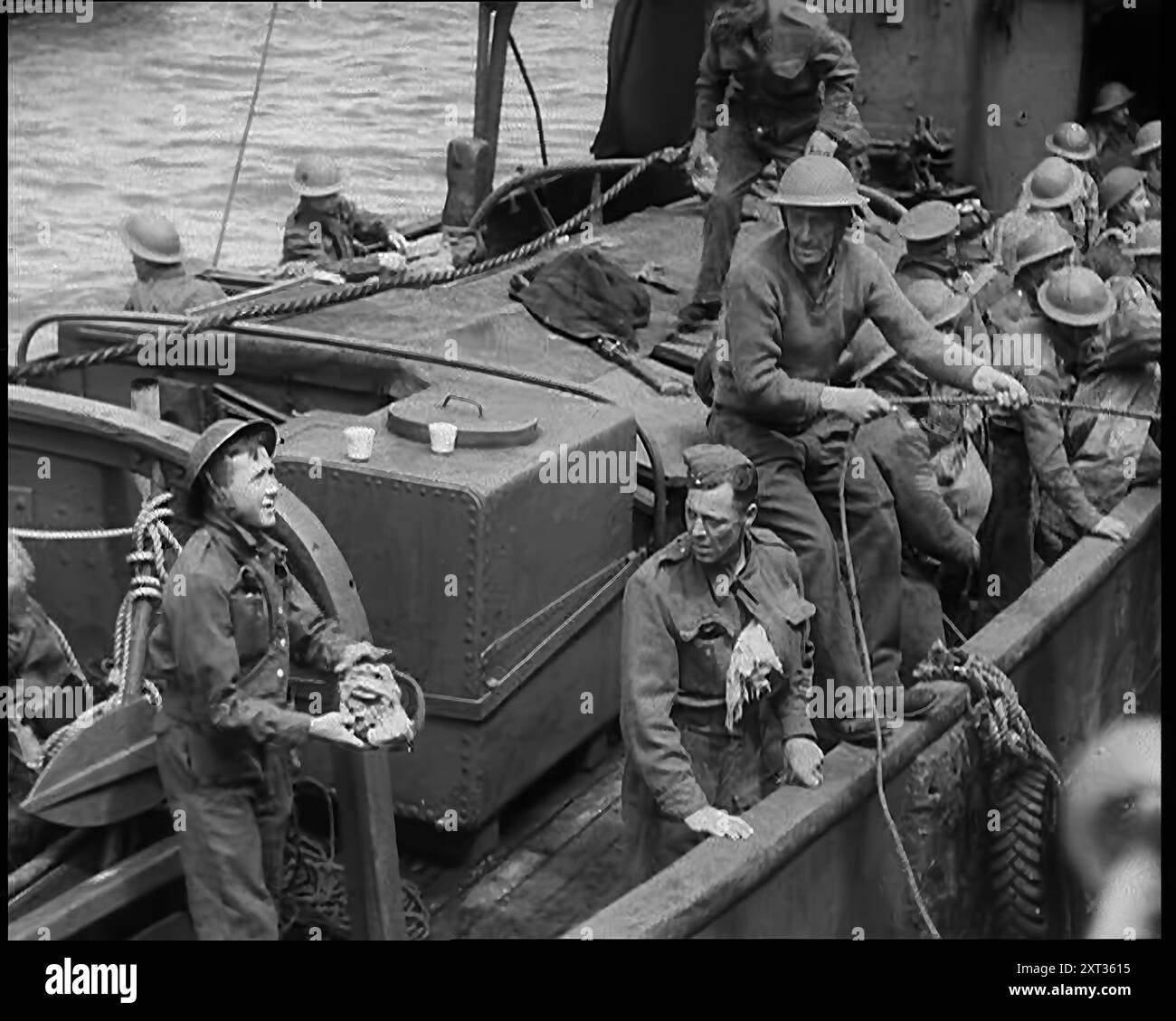 British Soldiers Climbing Aboard Ships at Dunkirk for the Evacuation ...