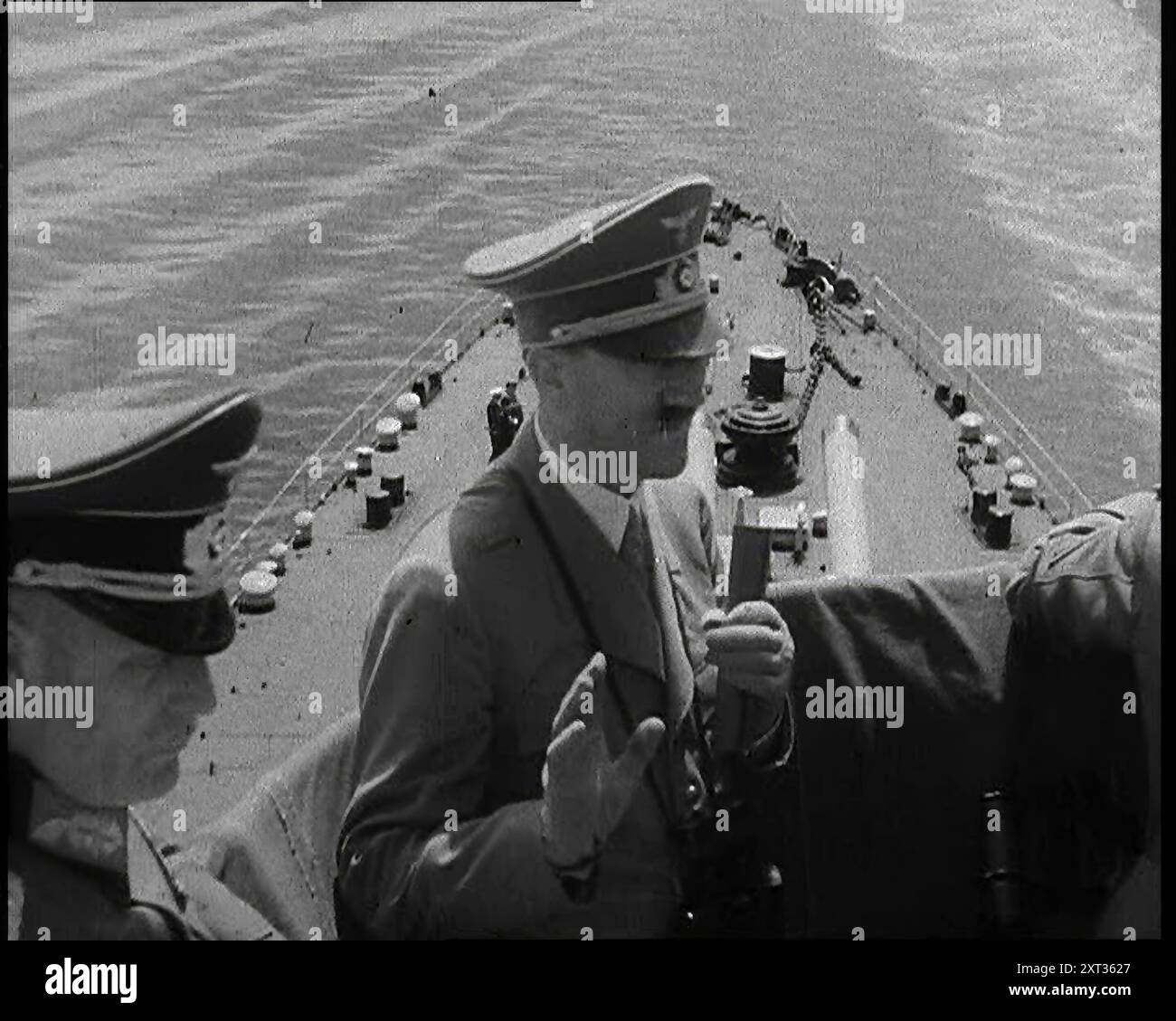 Adolf Hitler, the German Leader, On Board an Italian Navy Battleship at ...