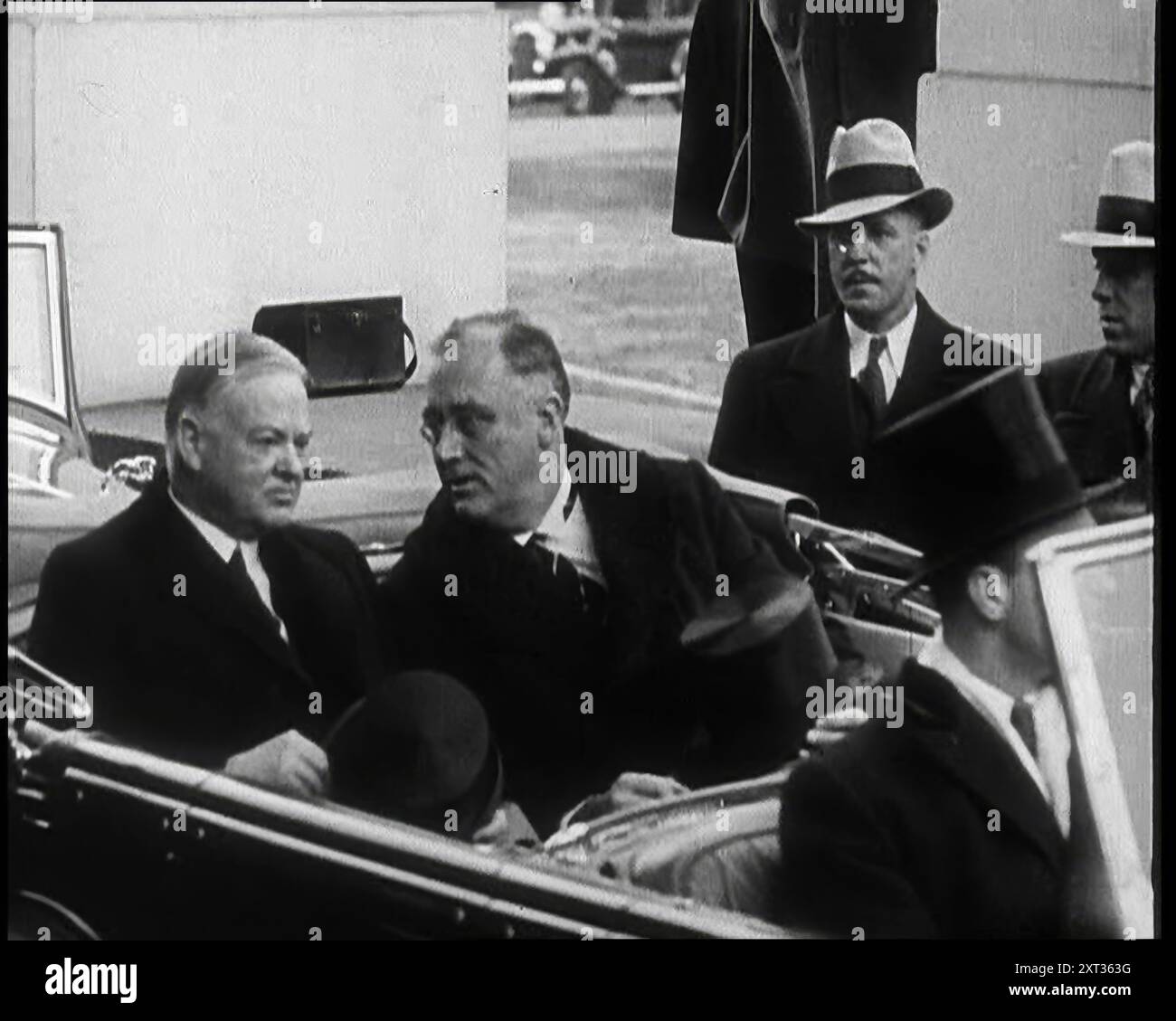 Herbert Hoover, the Former President, Leaving the White House with ...