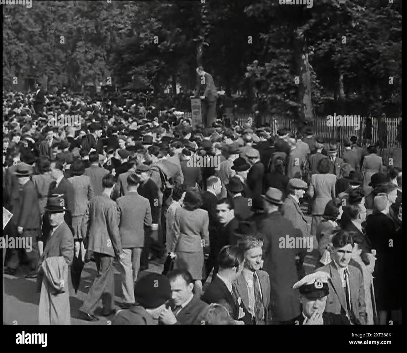 A Crowd of People at Speaker's Corner in Hyde Park, London, Listening ...