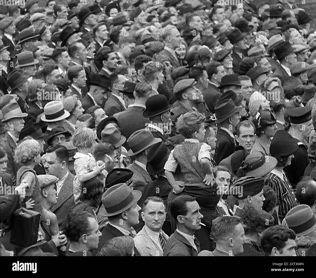 A Crowd watching a Military Band in Trafalgar Square, 1940. London ...