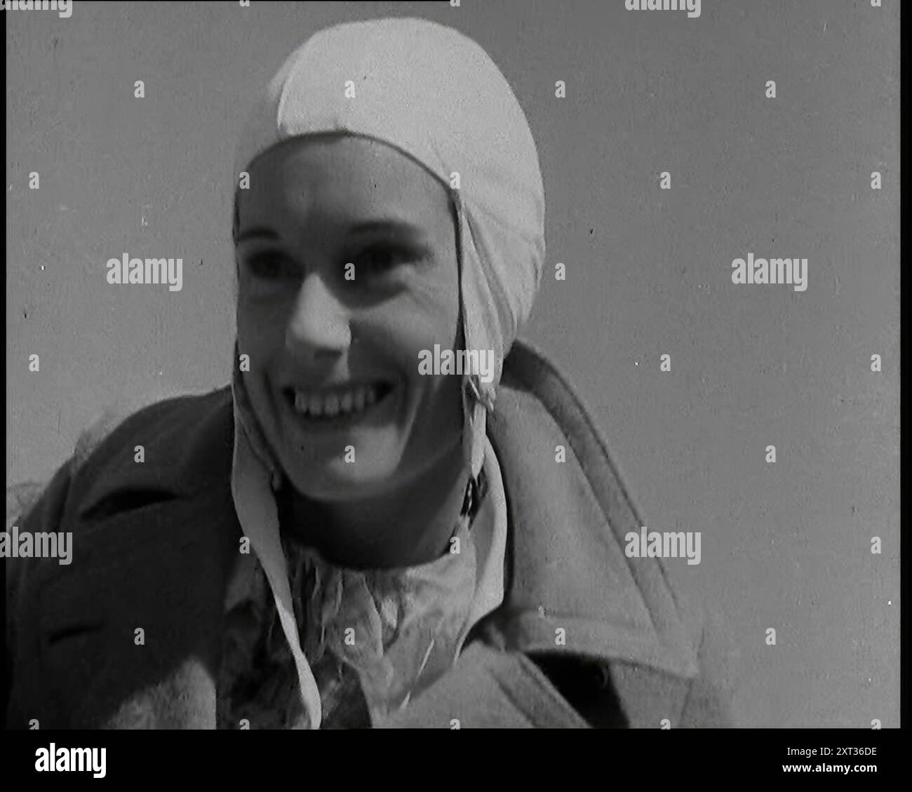 Jean Batten in Flying Gear Smiling to Crowds, 1930s. From "Time To ...