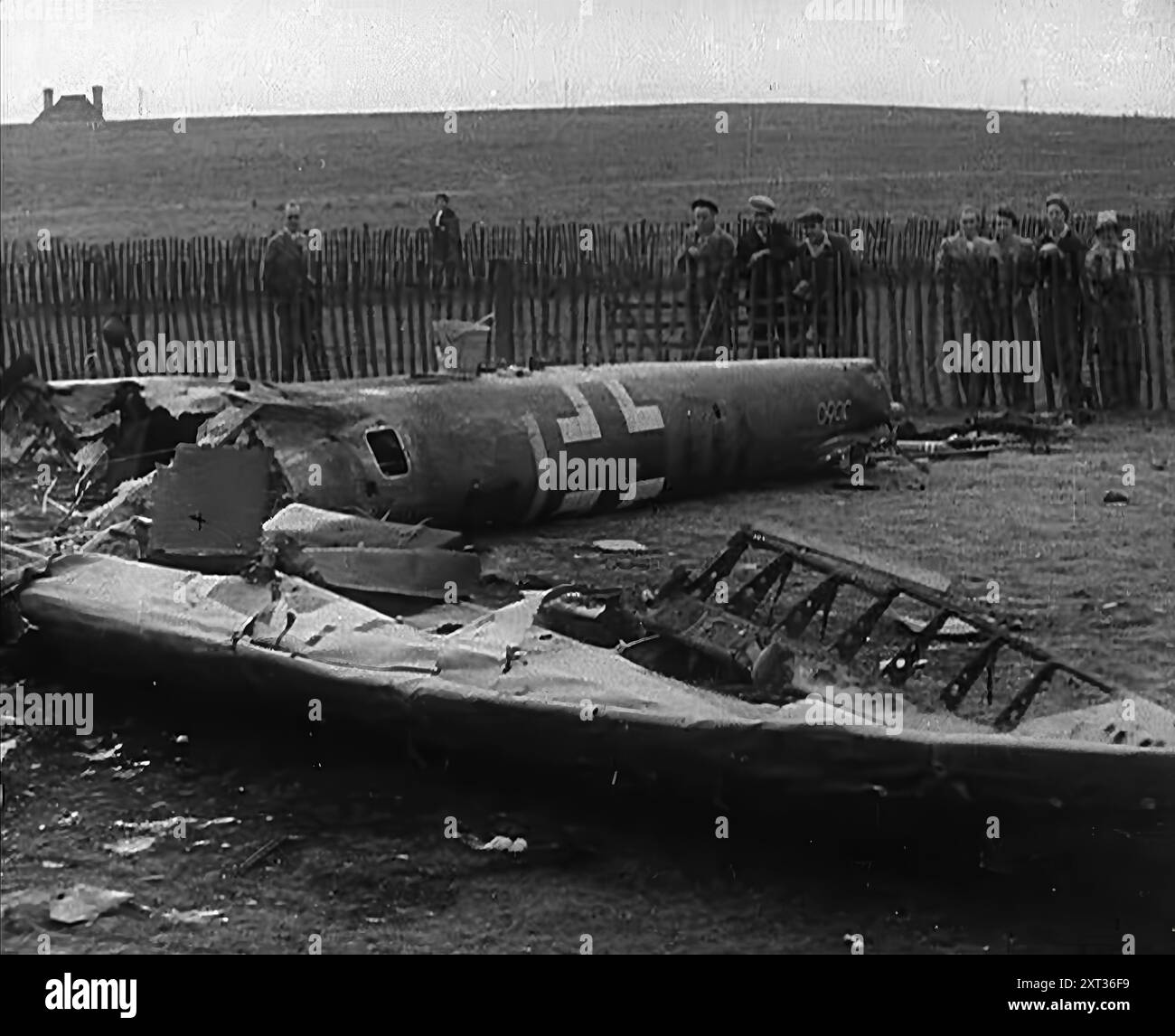 A Shot Down German Bomber, 1940. Britain during the Second World War ...