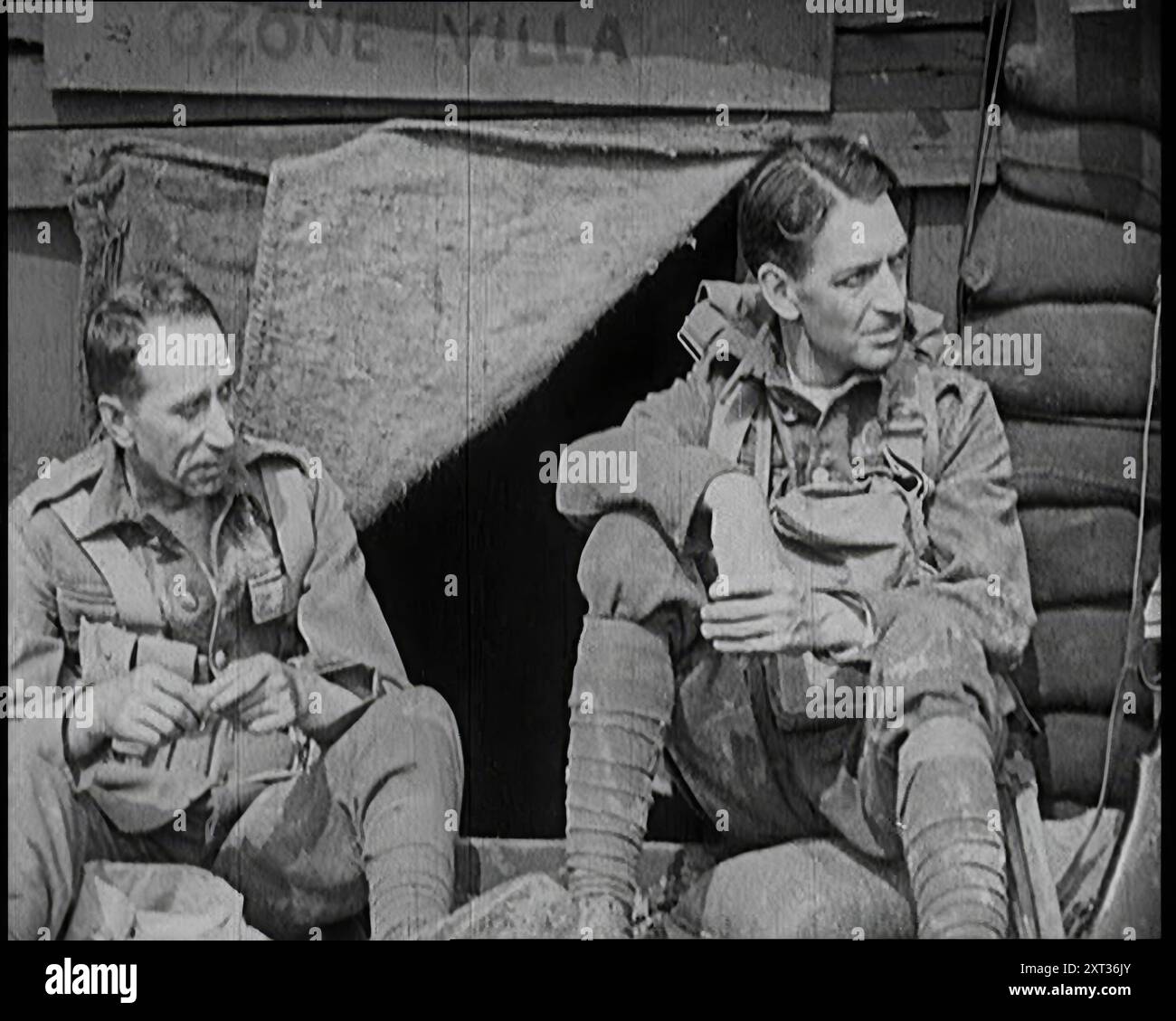 Scene from the Short Silent Feature Film 'Poppies of Flanders'. Two ...