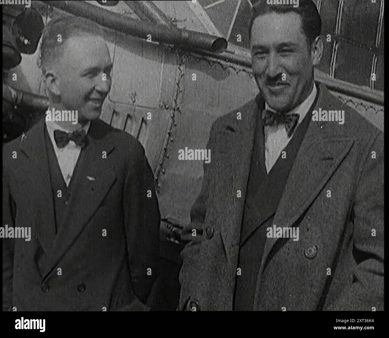 Clarence Duncan Chamberlin And Bertrand Blanchard Acosta Talking in ...