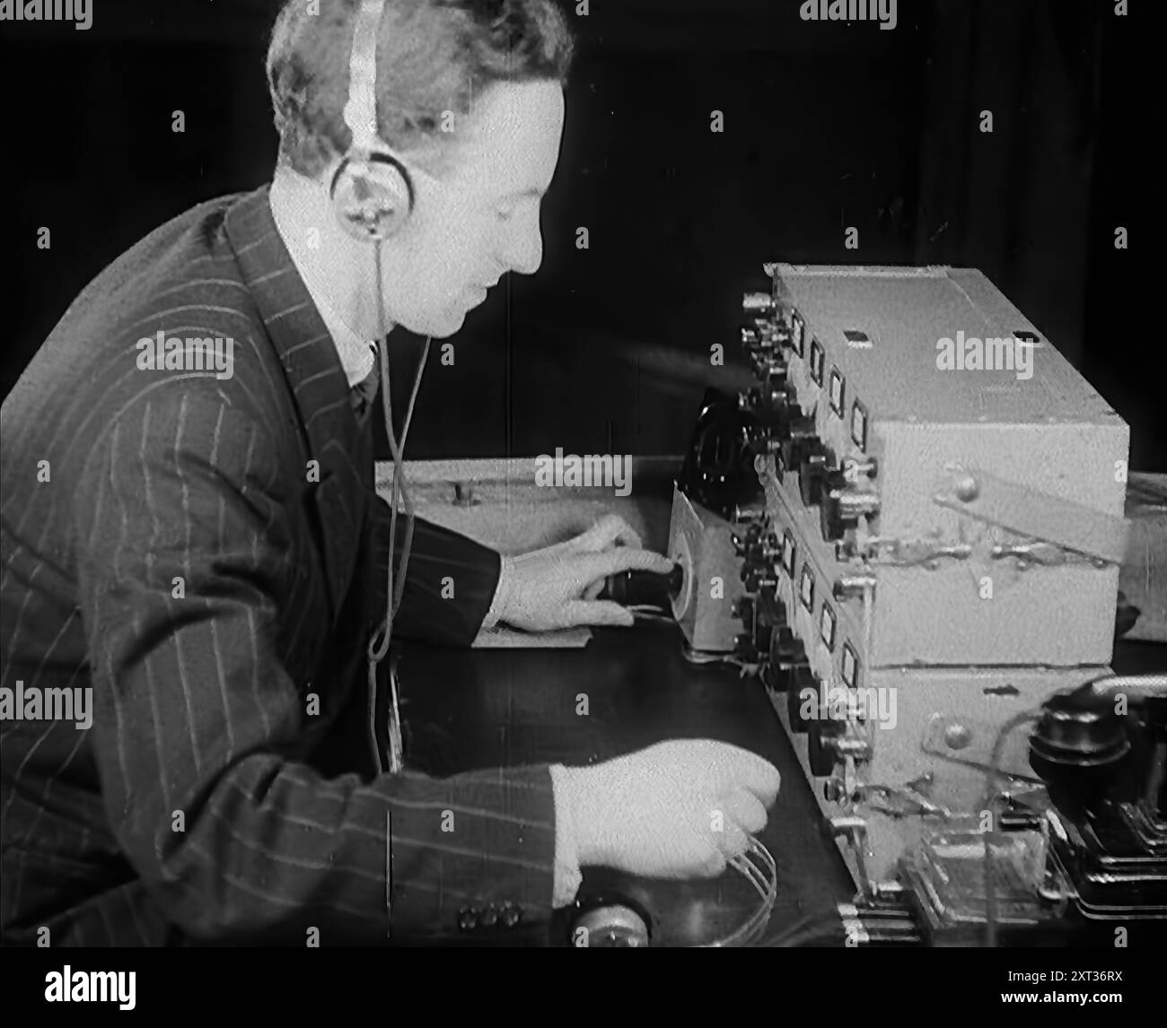 A Man Operating a Radio, 1940. Britain during the Second World War: BBC ...