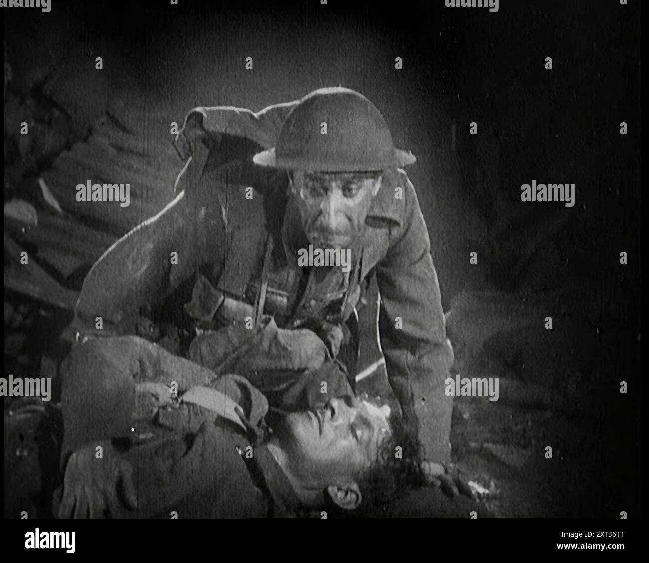 Scene from the Short Silent Feature Film 'Poppies of Flanders'. Two ...