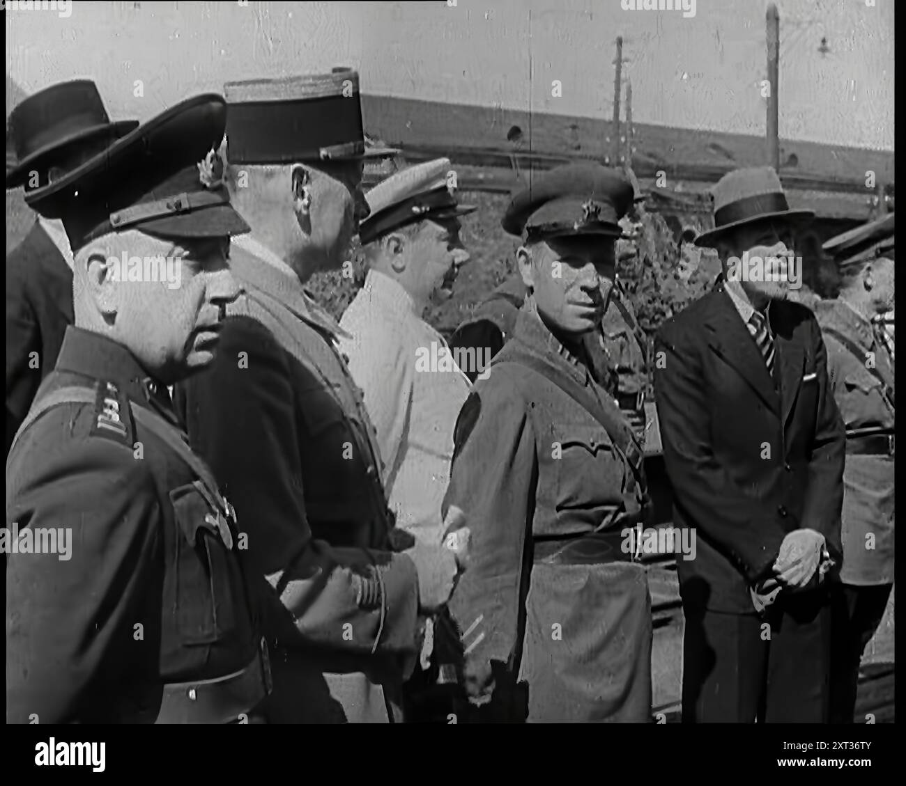 Various European Military Leaders Standing on a Railway Platform, 1939 ...