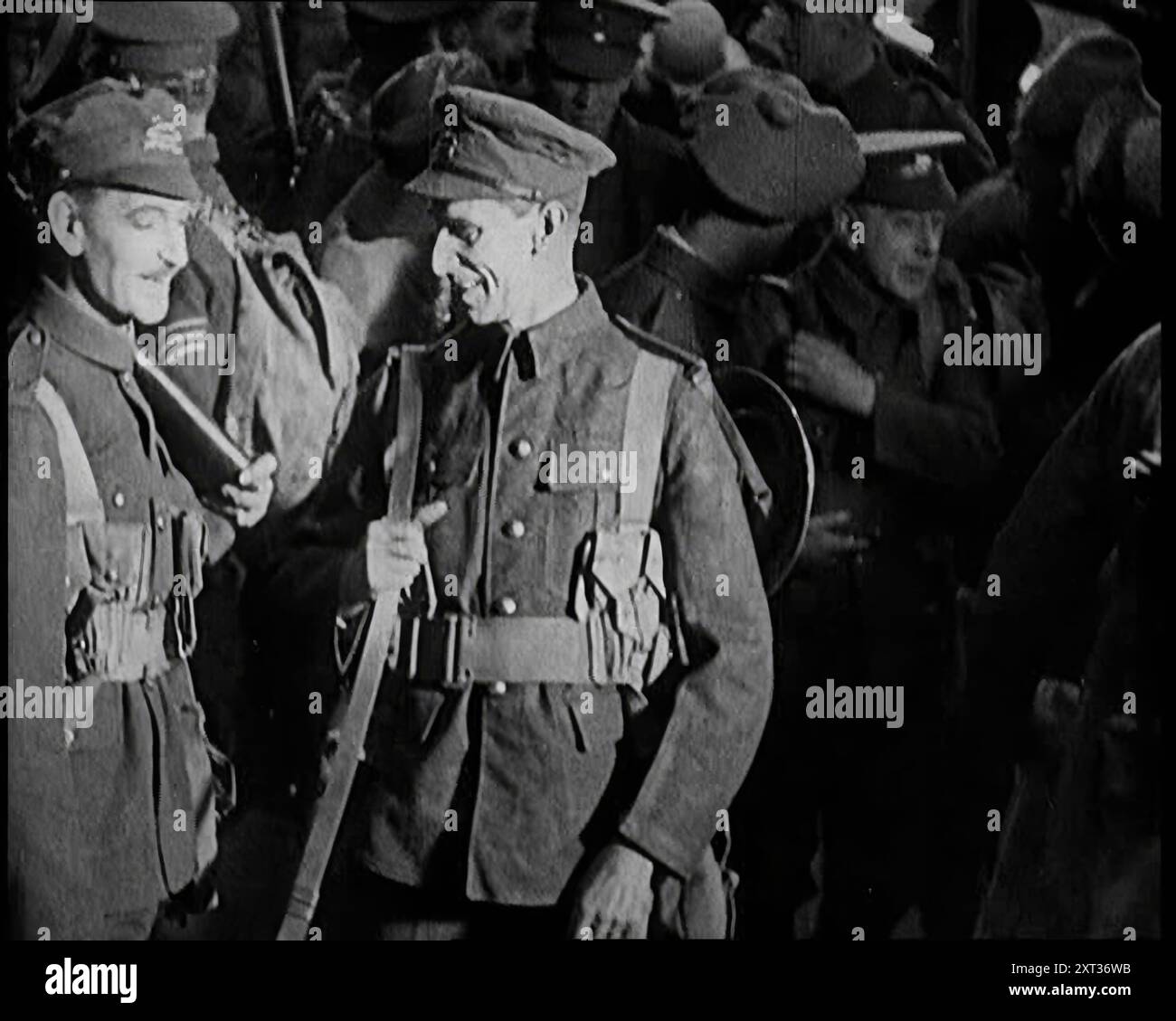 Scene from the Short Silent Feature Film 'Poppies of Flanders'. A Group ...