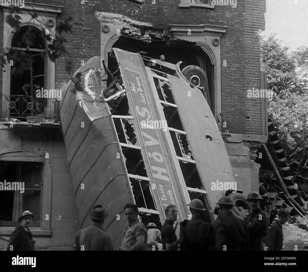 People Standing Next to a Bombed Out Bus, 1940. Britain during the ...