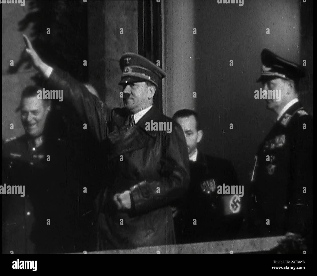 Adolf Hitler, the German Leader, Saluting the Crowd with Hermann ...