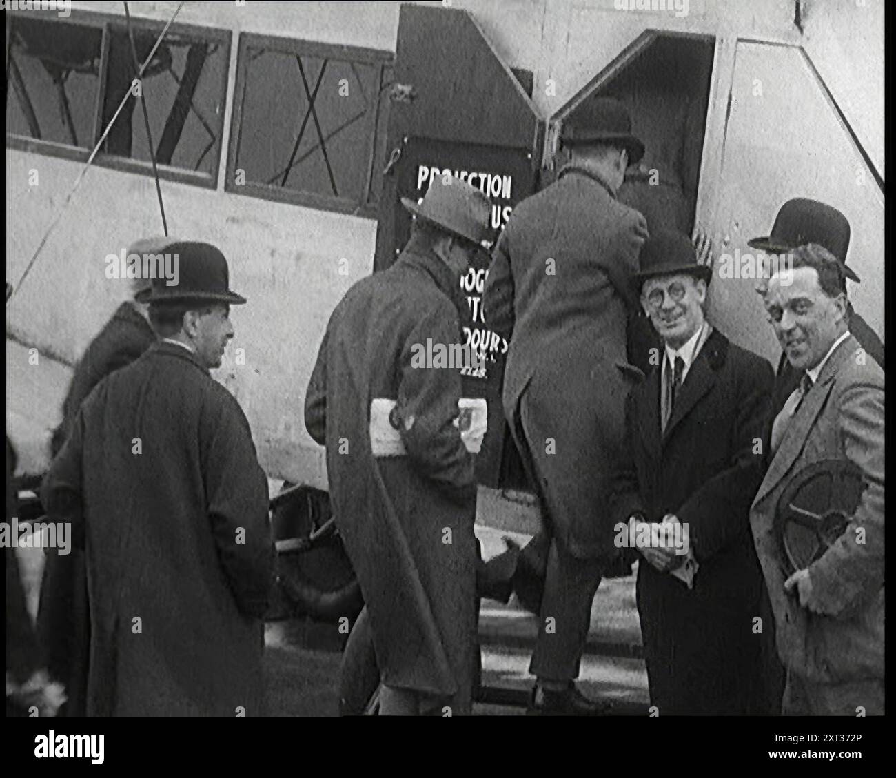 A Group of Passengers Embarking Upon a Plane, 1920s. From "Time To ...