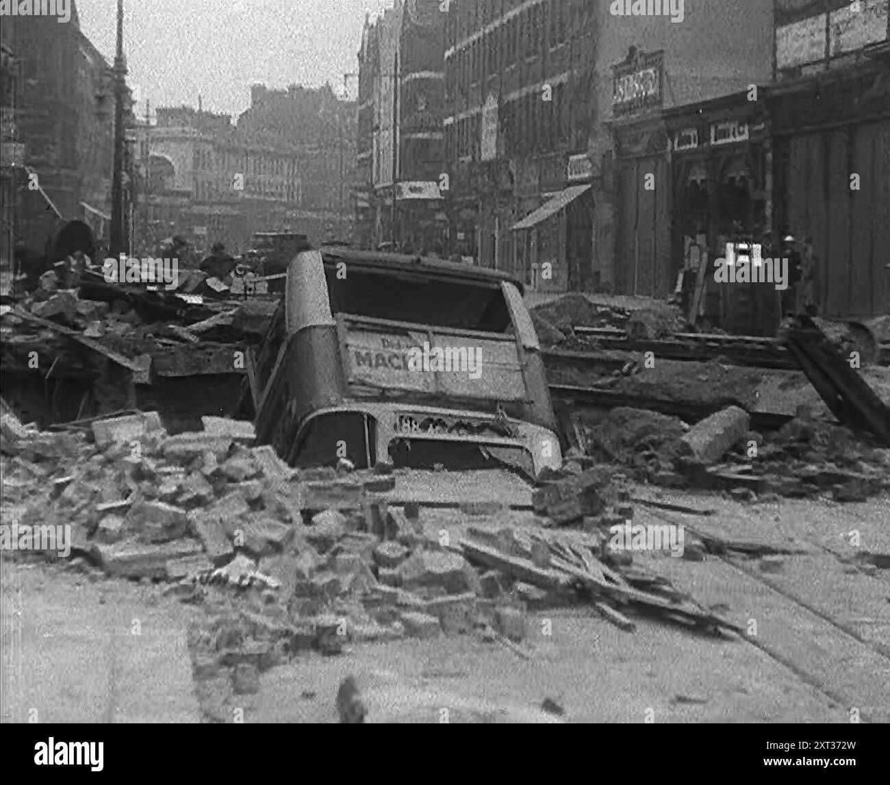 A Bus in a Bomb Crater, 1940. Britain during the Second World War: the ...