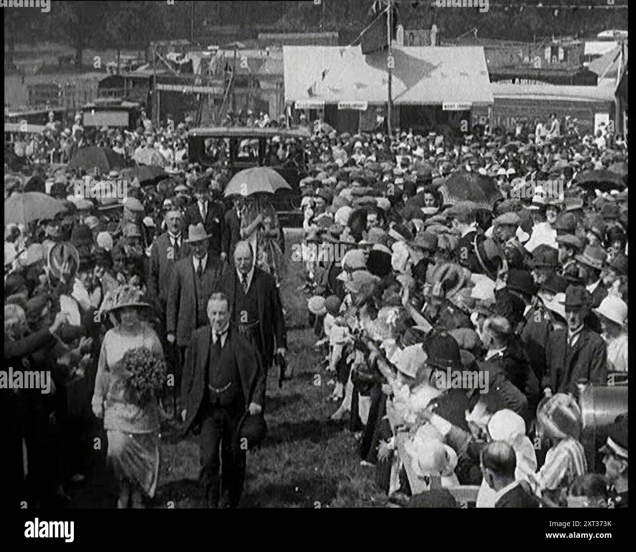 A Group of Politicians Walking Through a Large Crowd of People, 1920s ...