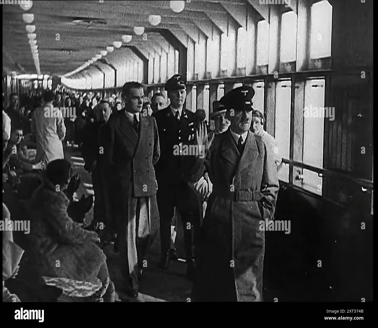 Adolf Hitler, the German Leader, Walking Down a Long Corridor With ...