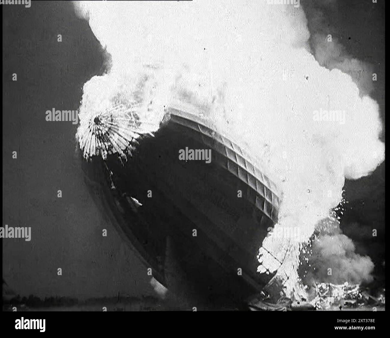 The German Airship, the Hindenburg, its Rear Half Destroyed And ...