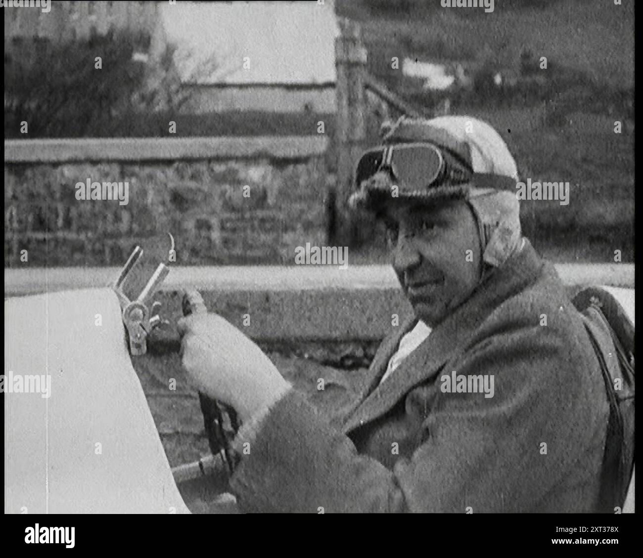 Close up Shot of John Godfrey Parry-Thomas Behind the Wheel of a Car ...
