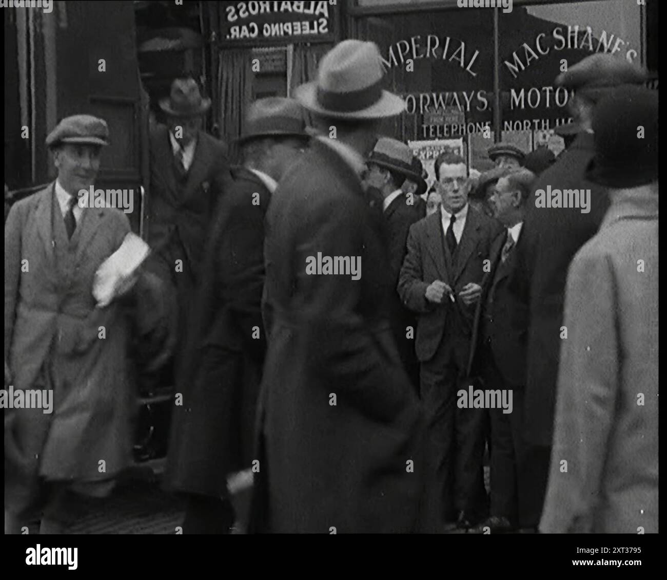 Civilians Disembarking from a Bus On the Streets of London, 1920s. From ...