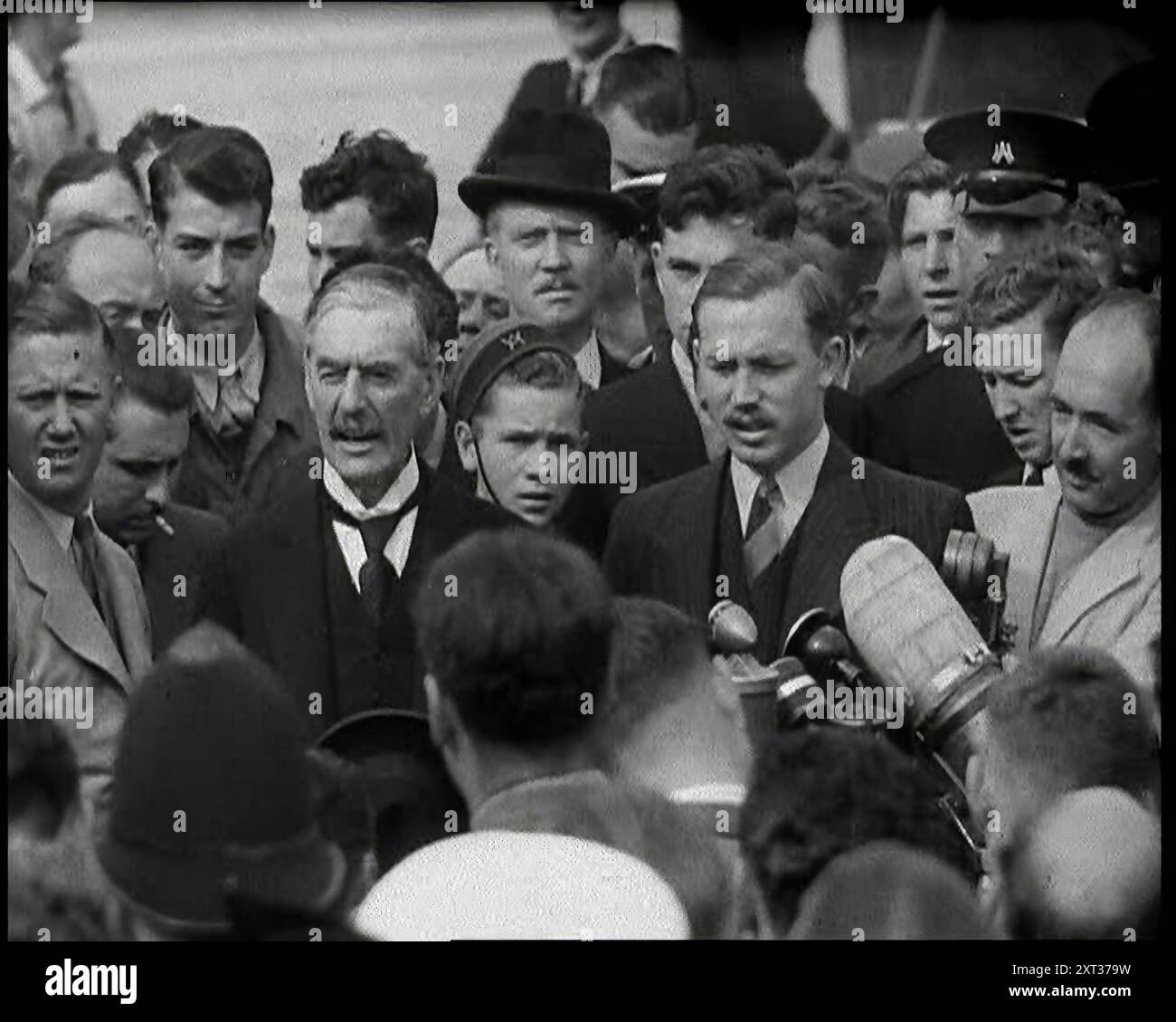 Neville Chamberlain, the British Prime Minister, Speaking to Male ...