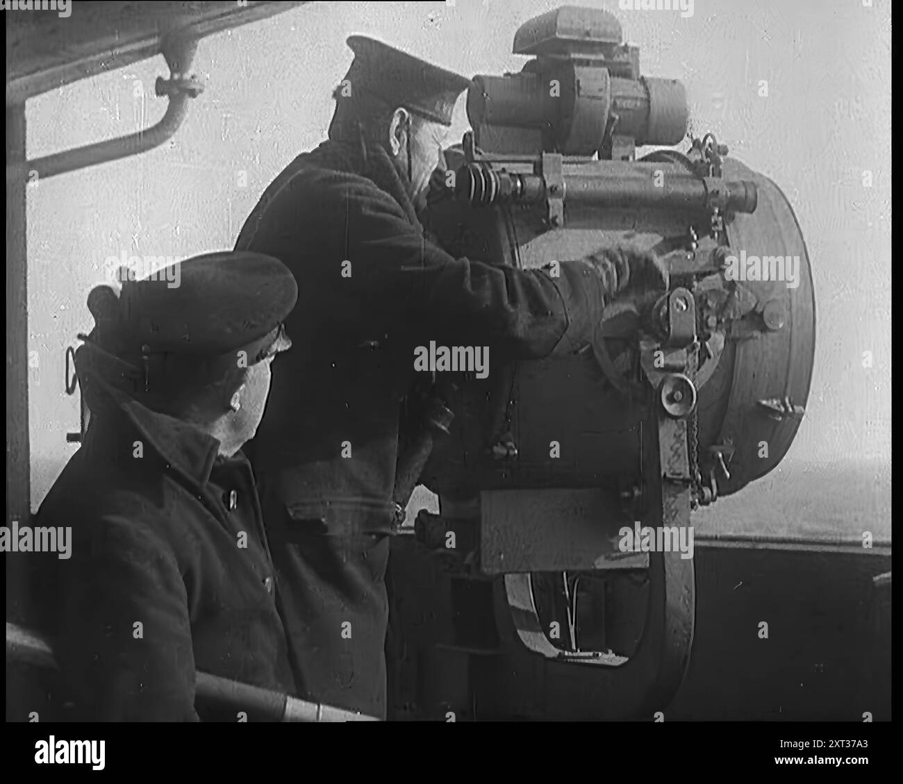 British Royal Navy Officer Looking Through a Telescope With a ...