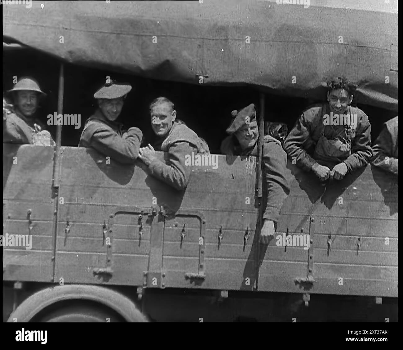 French Military Vehicles and Soldiers Crossing the Belgian Frontier To ...