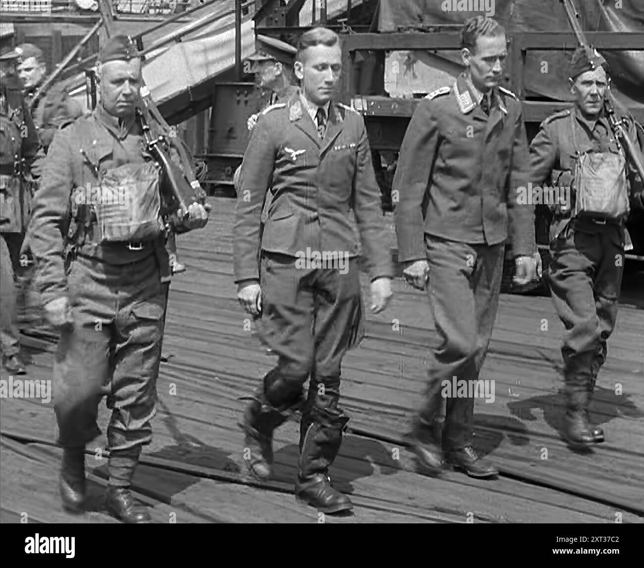 Two Captured German Pilots Being Escorted Away, 1940. Second World War ...