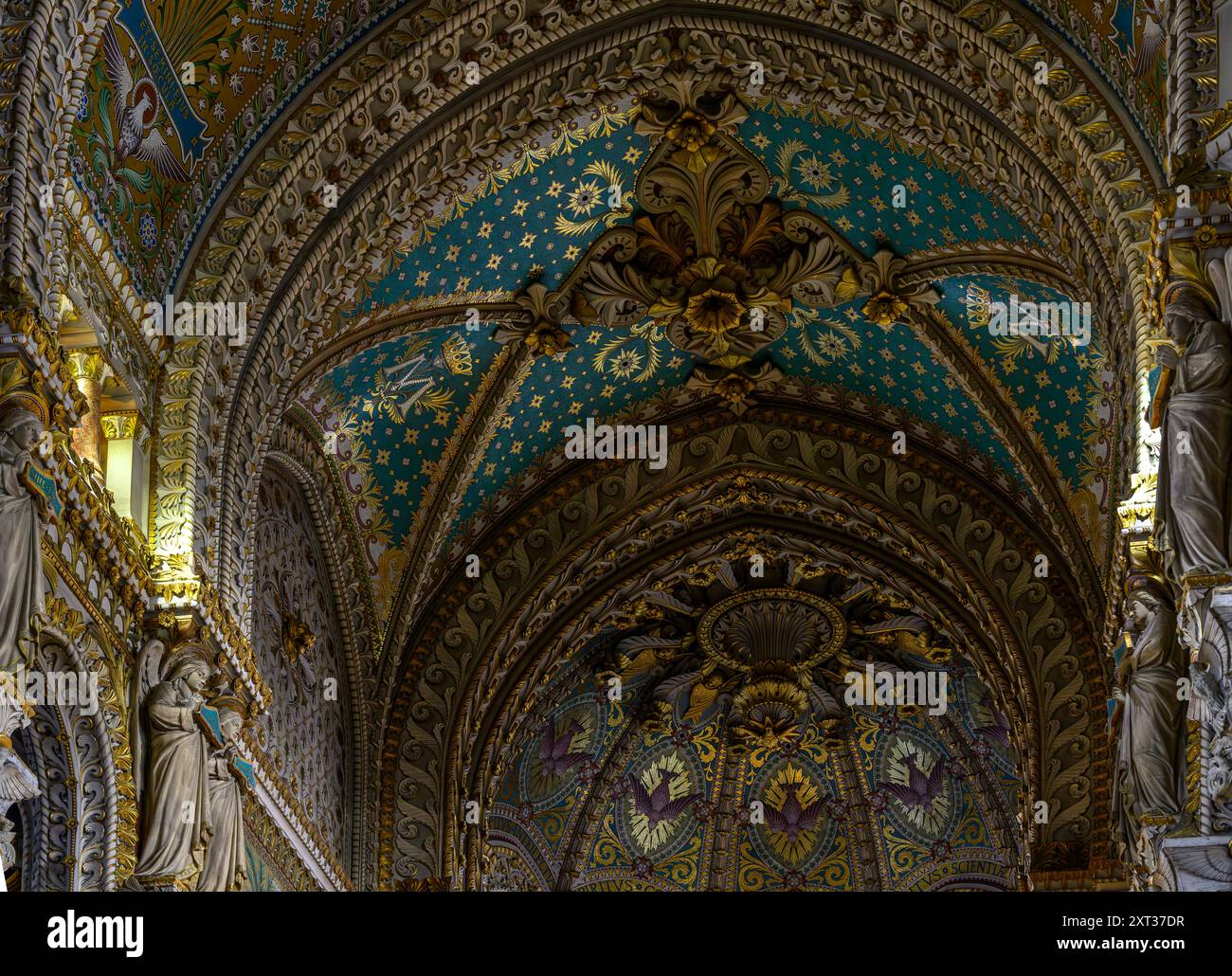 Shots of the interior of Basilique Notre-Dame de Fourvière. Beautifully ...