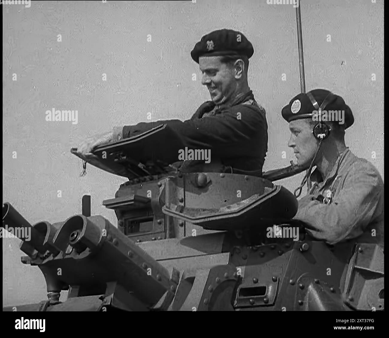 Two British Tank Operators Looking Out of a Tank Turret, 1940. Second ...