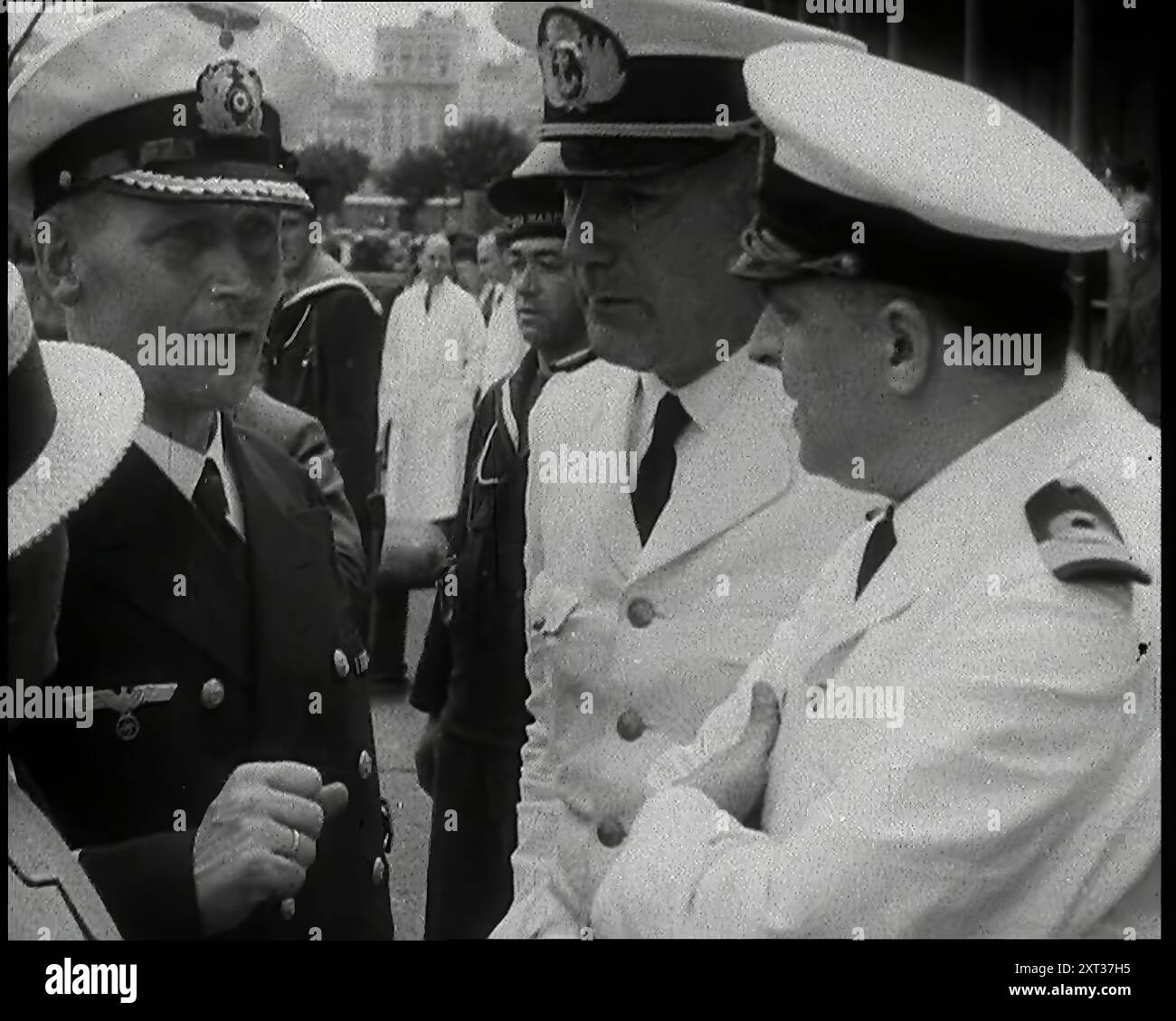 Captain Hans Langsdorff of the German Battleship Graf Spee Talking With ...
