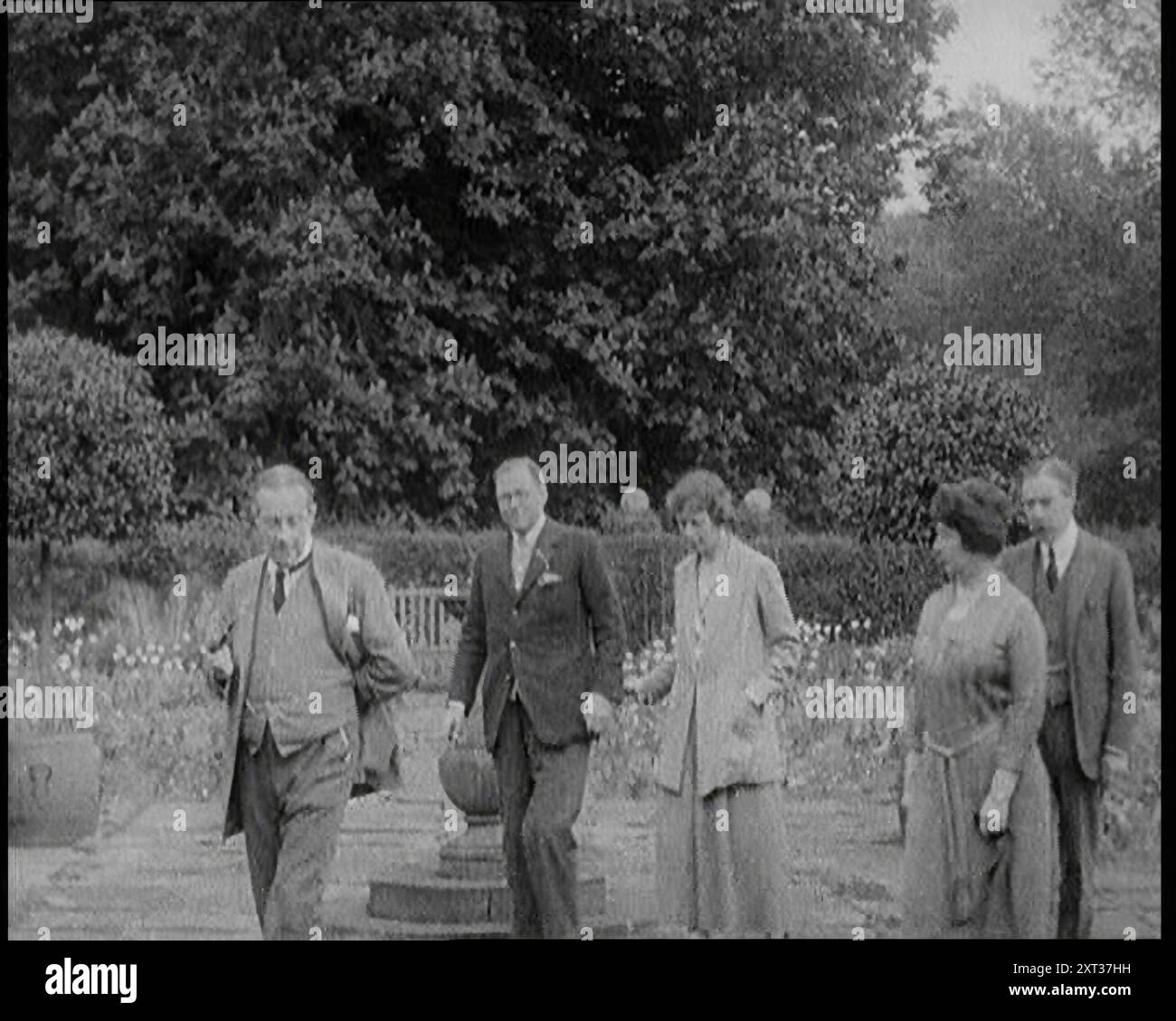 British Prime Minister Stanley Baldwin Walking in the Garden at ...