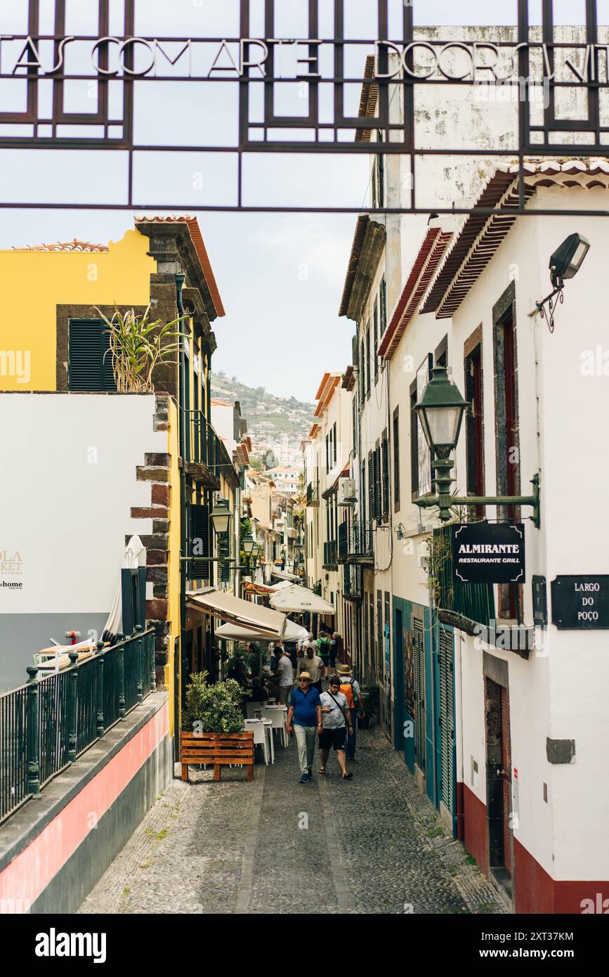 the old city center of Funchal. Madeira, Portugal - may 2 2024. High ...