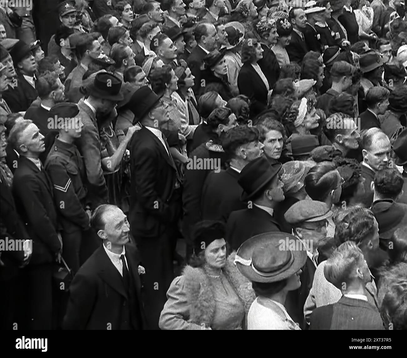 Crowds Watching Charles de Gaulle Inspecting Soldiers, 1941. Britain ...