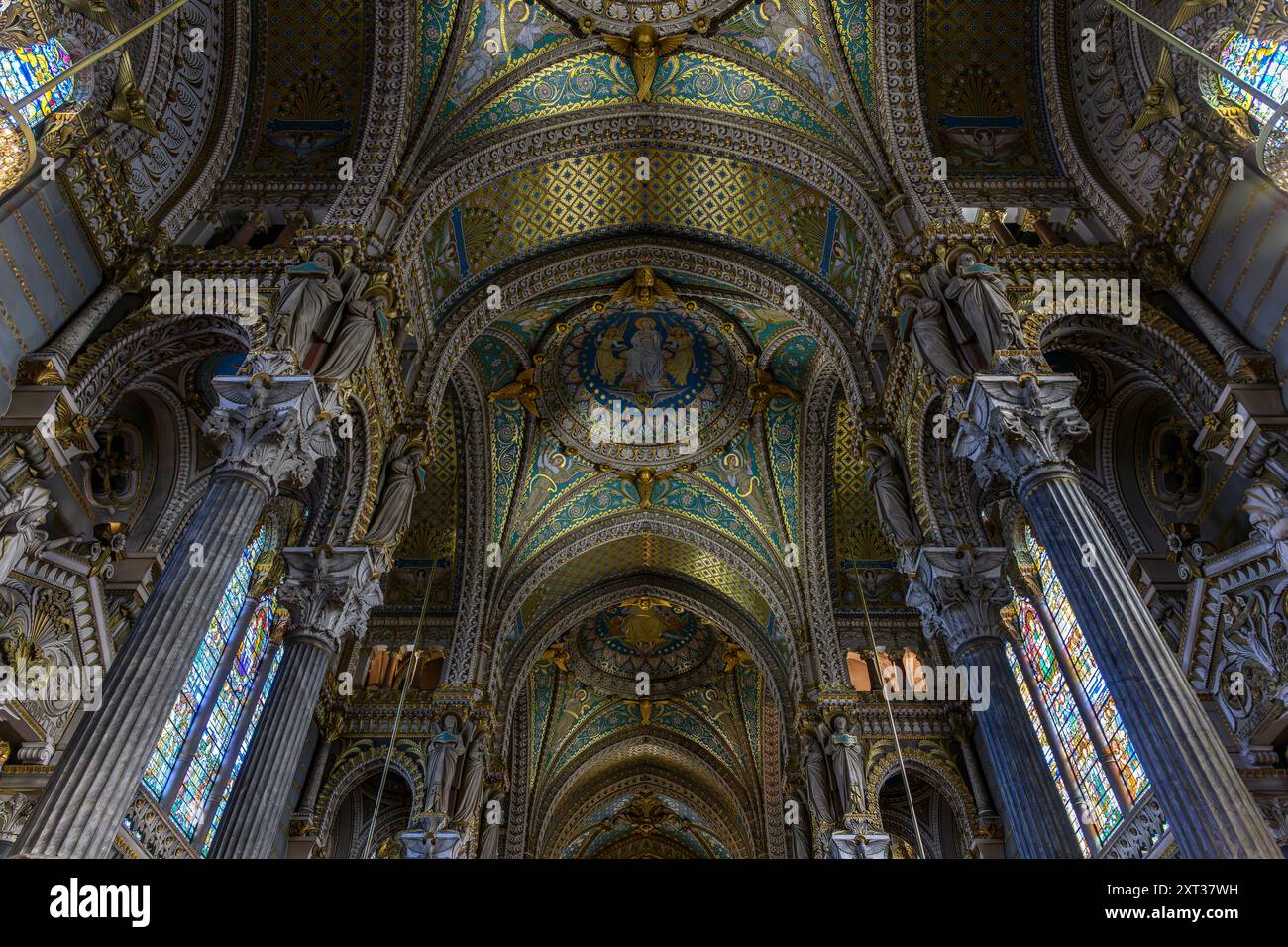 Shots of the interior of Basilique Notre-Dame de Fourvière. Beautifully ...