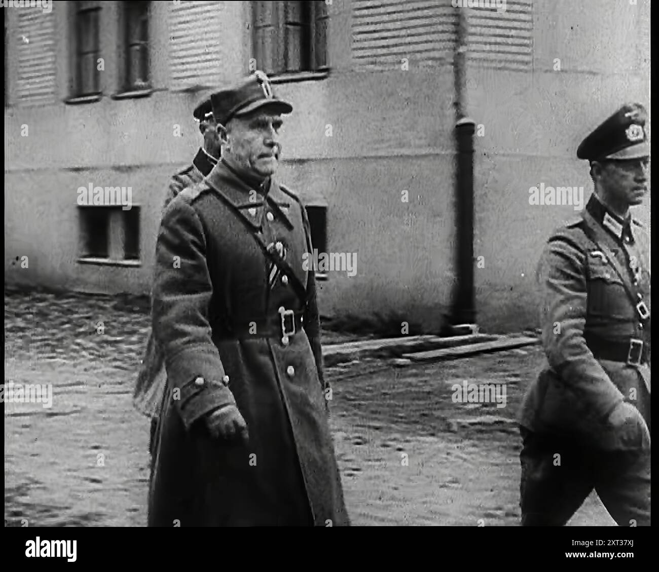 A Male Polish Army Commander Walking Past the Corner of a Large ...