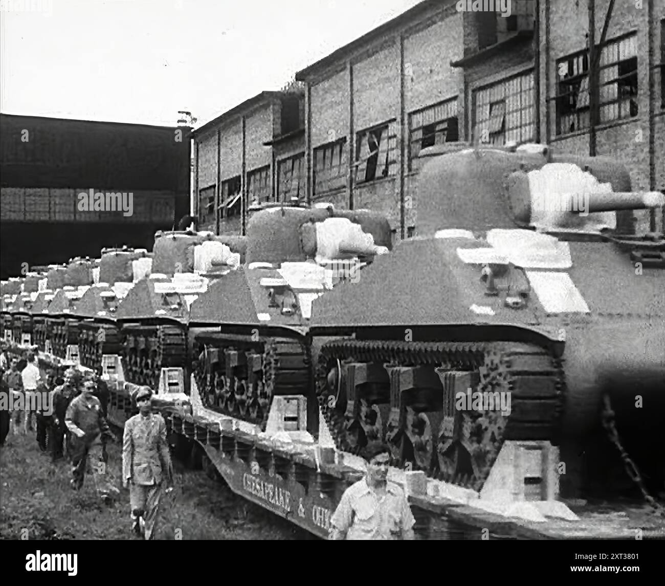 A Train Carrying American Tanks, 1942. Second World War. 'What Monty ...