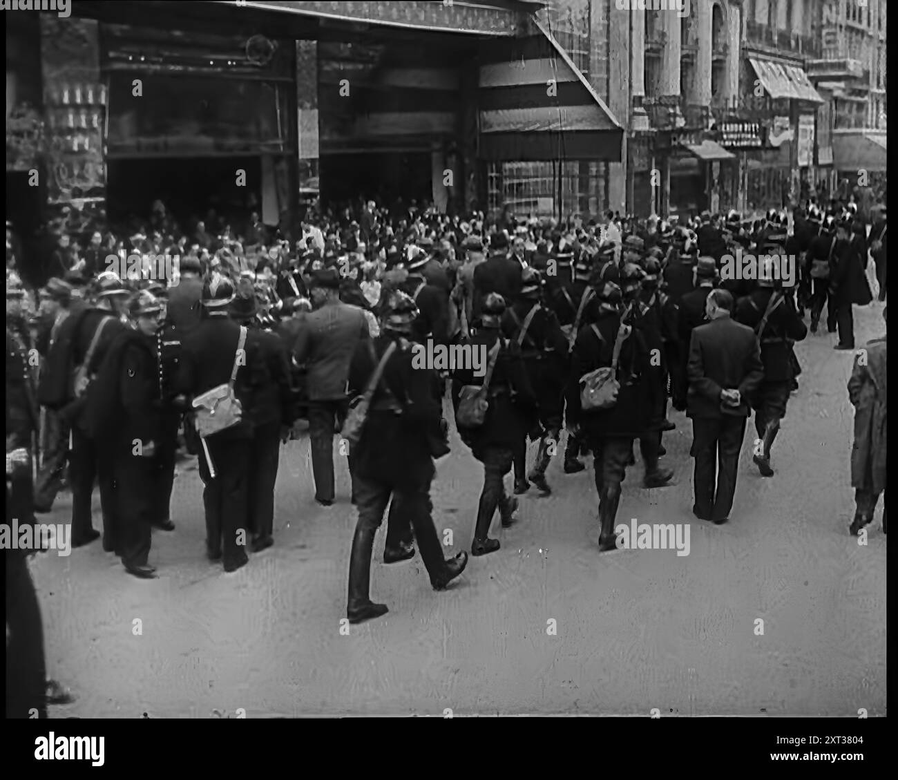 French Police Checking People's Papers Outside a Cafe in Paris, 1940 ...