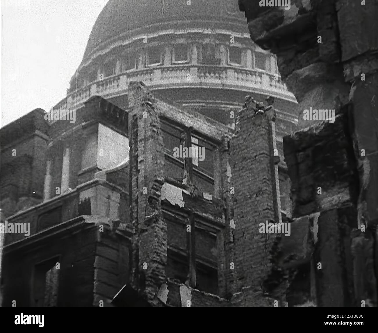 Bombed Out Buildings in Front of St Paul's Cathedral, 1942. Britain ...