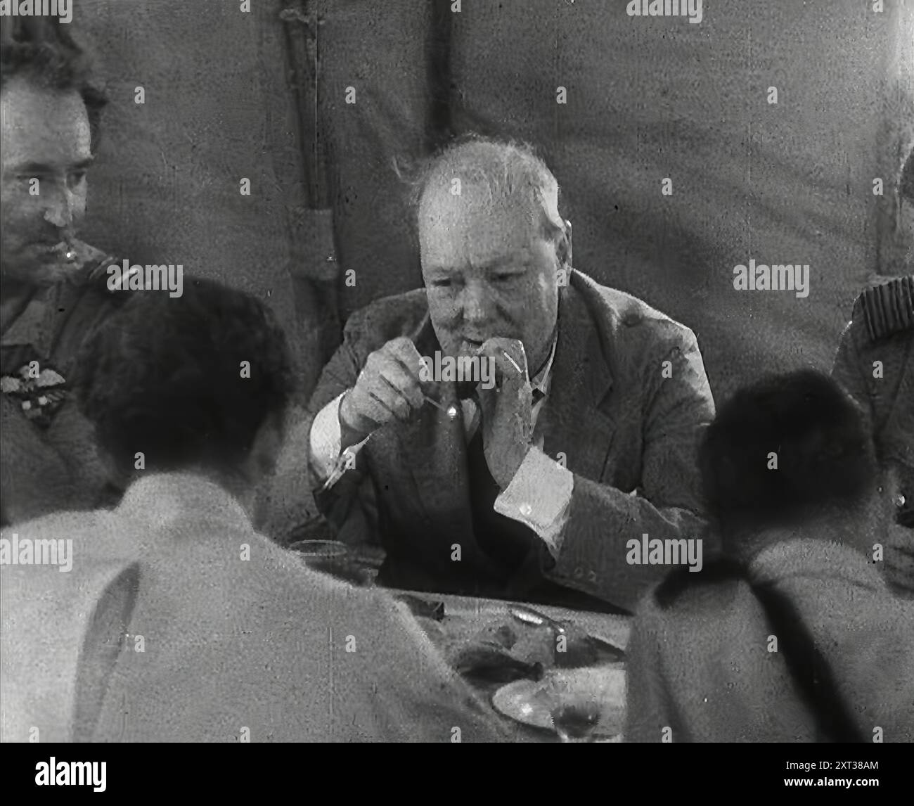 Winston Churchill With British Troops in the Desert, 1942. Second World ...
