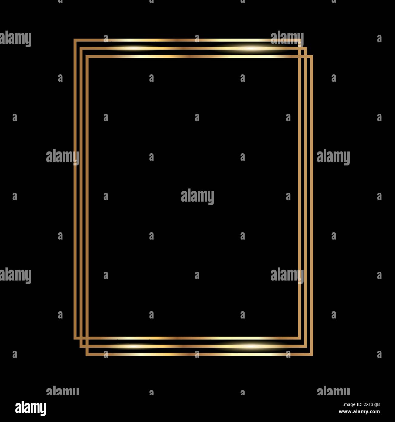 Shiny geometric golden frame. Luxury gold border for invitation cards ...