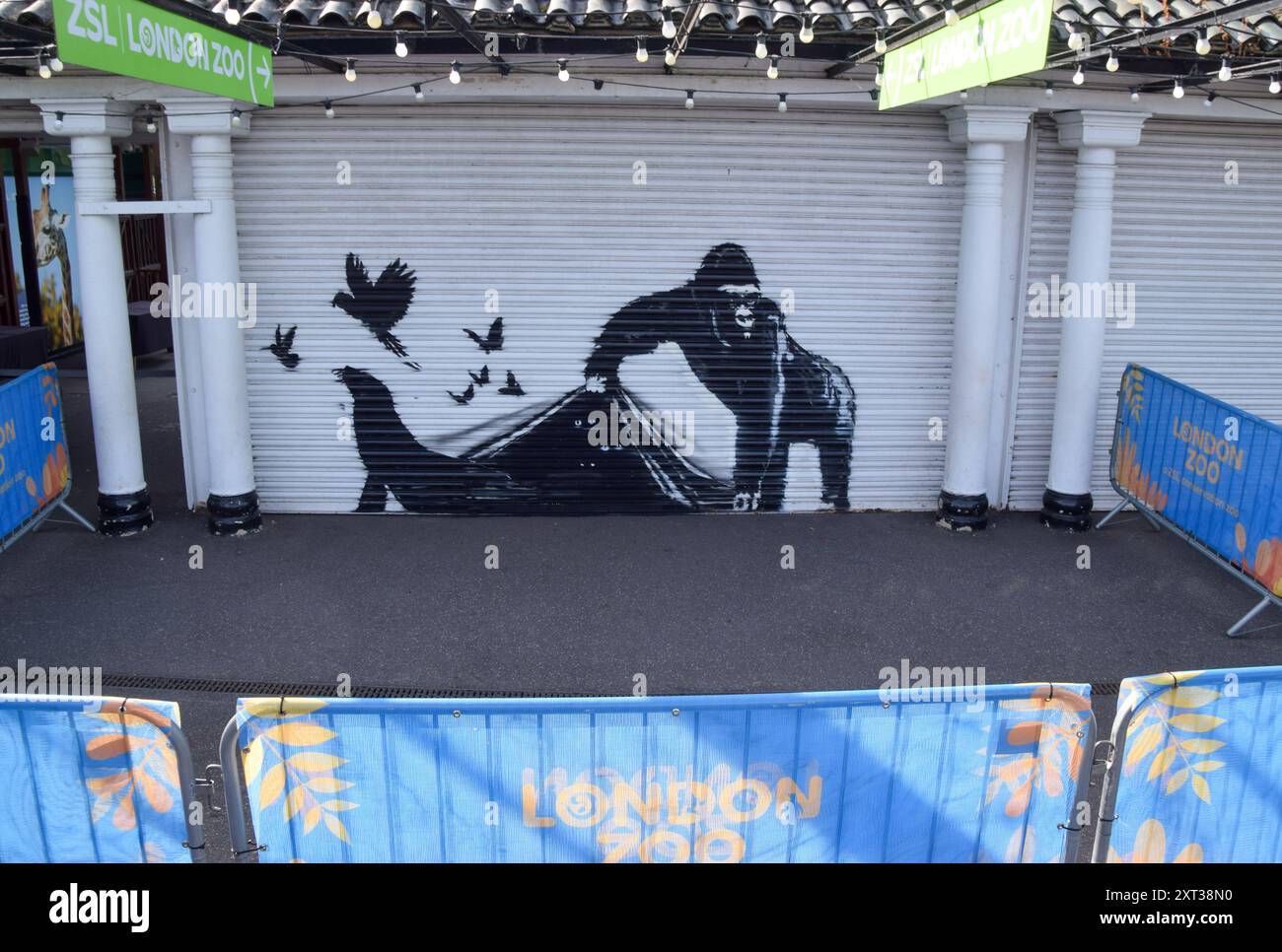 London, UK. 13th Aug, 2024. A new artwork by Banksy has appeared at the ...
