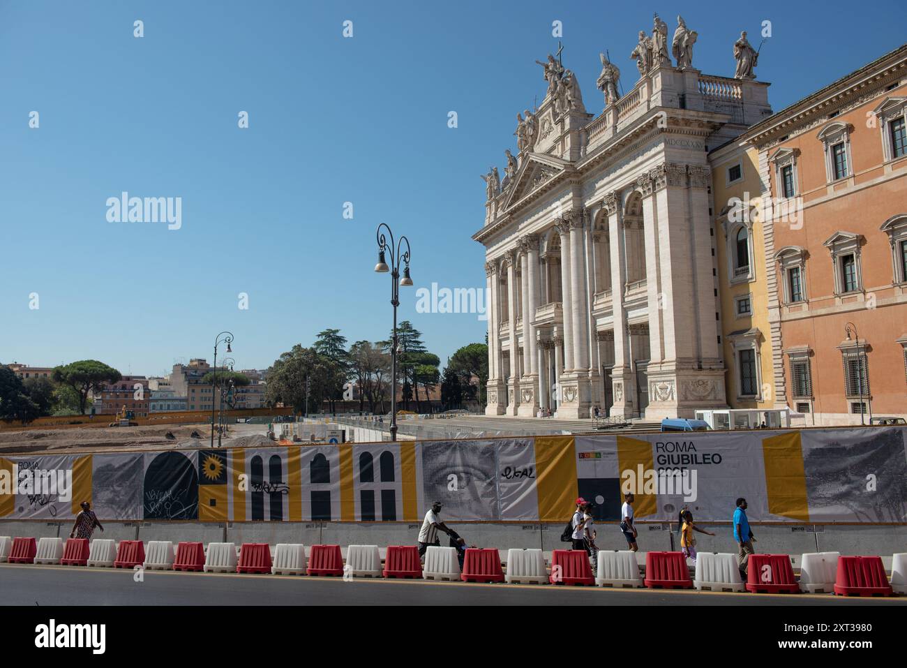 August 07, 2024 - Rome, Italy: Construction site in St Jonh's Basilica ...