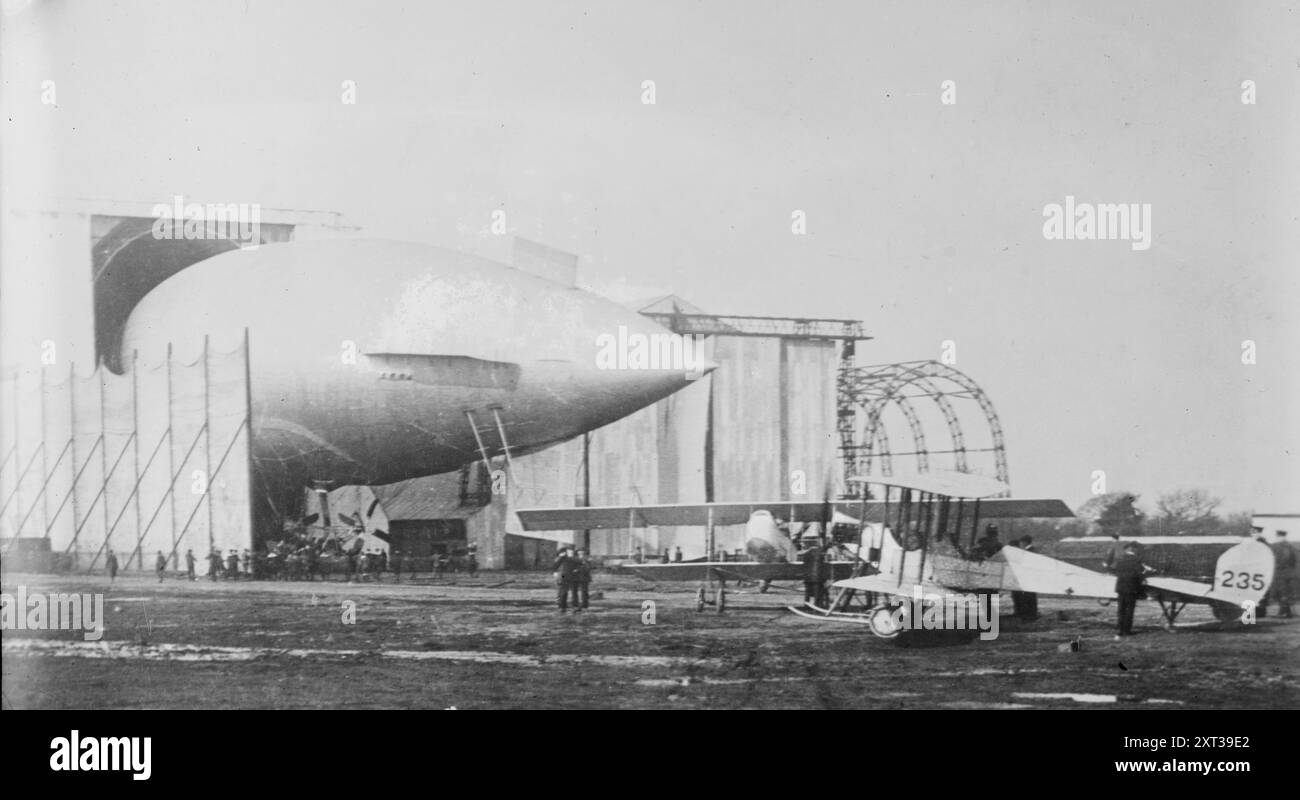 British airship "PARSEVAL" & army aeroplanes, between c1910 and c1915 ...