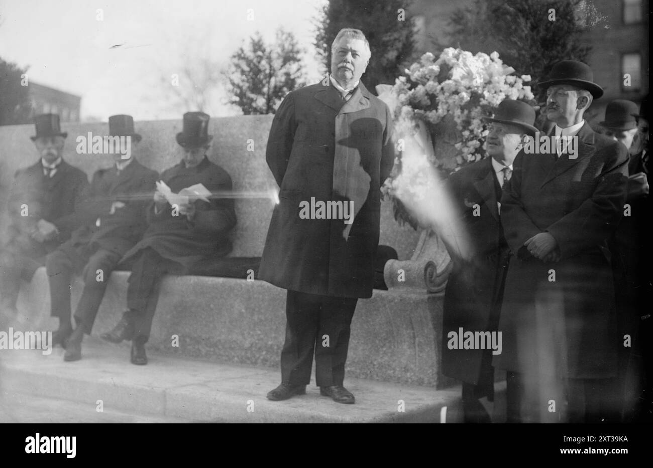 Seth Low at Straus Memorial, 1915. Shows educator Seth Low (1850-1916 ...