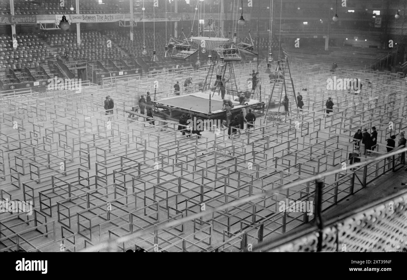 Arranging Madison Square Garden for Frank Moran and Jess Willard fight ...