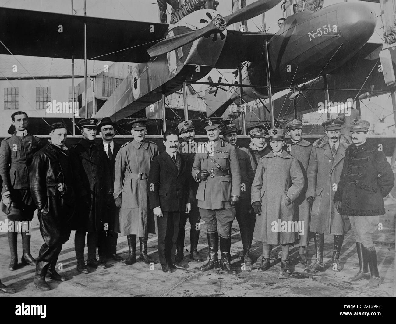 Caproni & his plane, 1918. Shows Giovanni Battista Caproni (1886-1957 ...